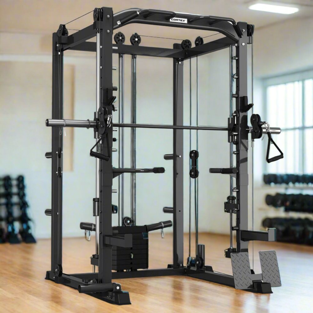 CORTEX SM-20 6-in-1 Power Rack with Smith & Cable Machine - Cardio ...