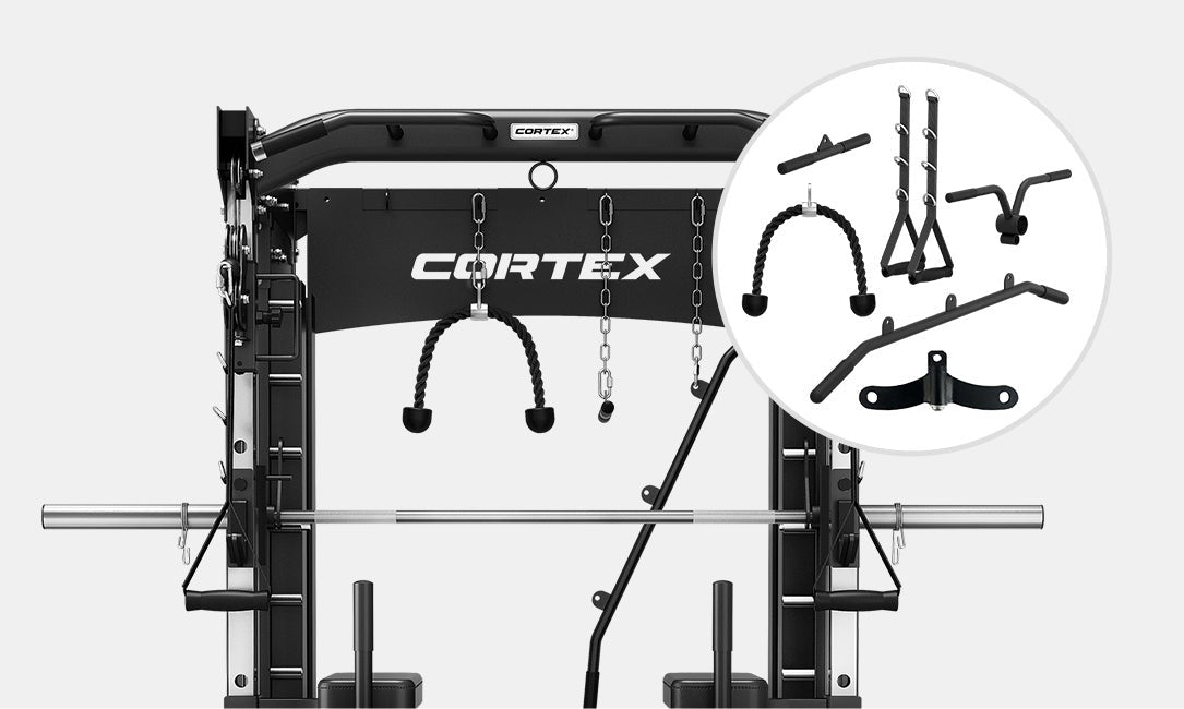 CORTEX SM-26 6-In-1 Power Rack with Dual Stack Smith & Cable Machine ...