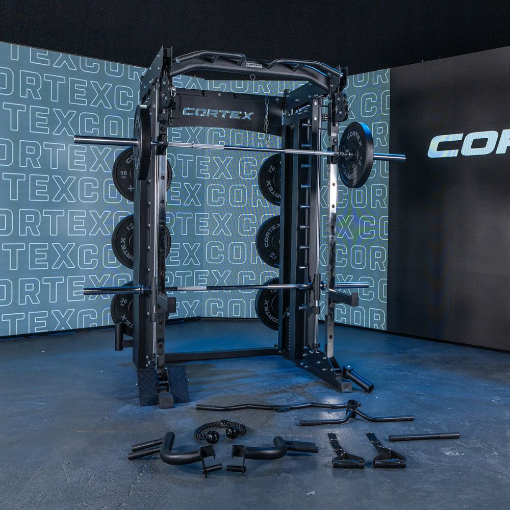 CORTEX SM-26 6-In-1 Power Rack with Dual Stack Smith & Cable Machine ...