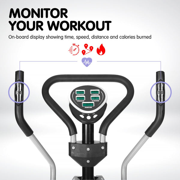 Powertrain 5-in-1 Elliptical Cross Trainer Bike with Dumbbell Sets ...